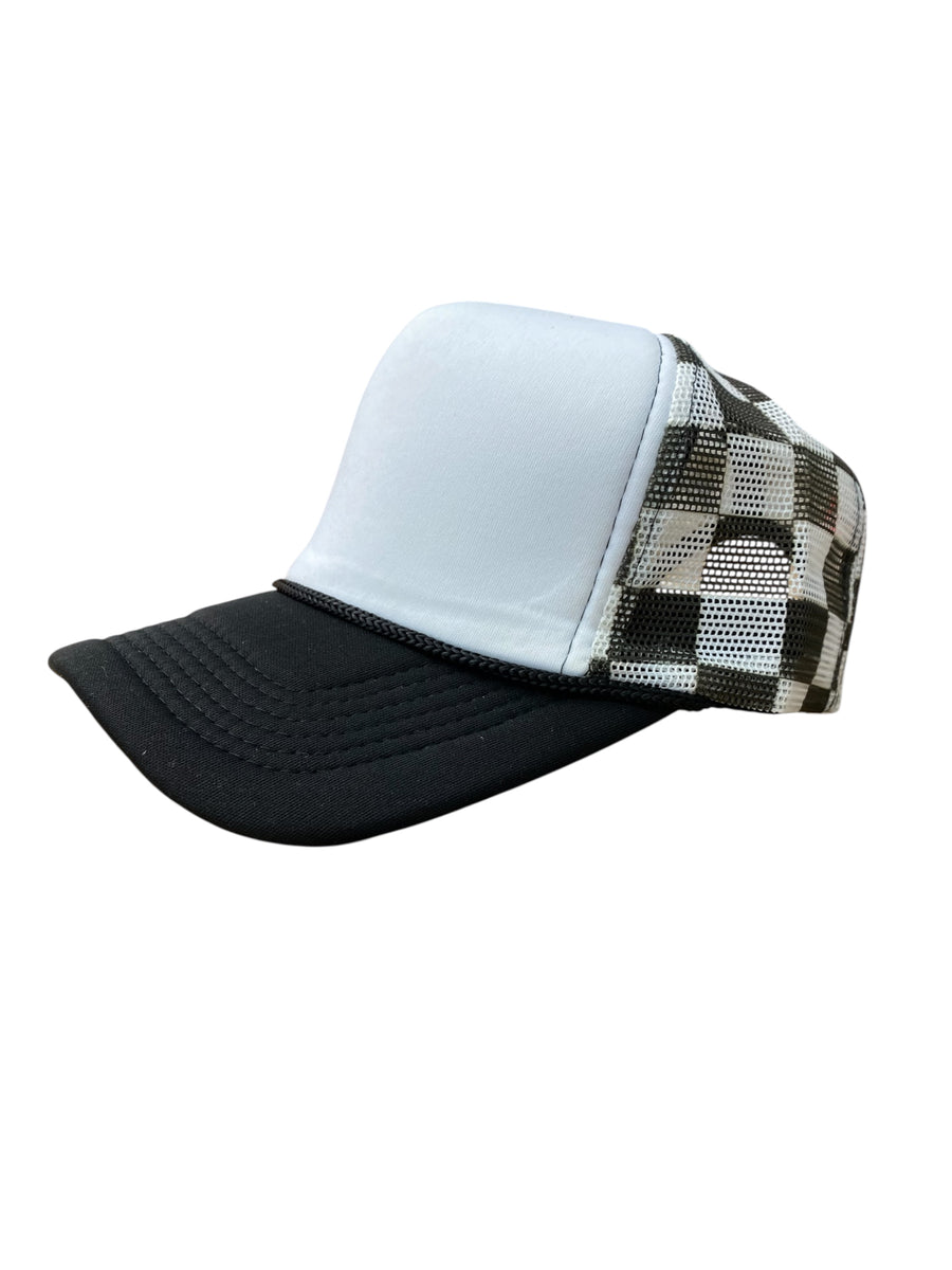 Checker Hat - White/Black – Lucky Wholesale